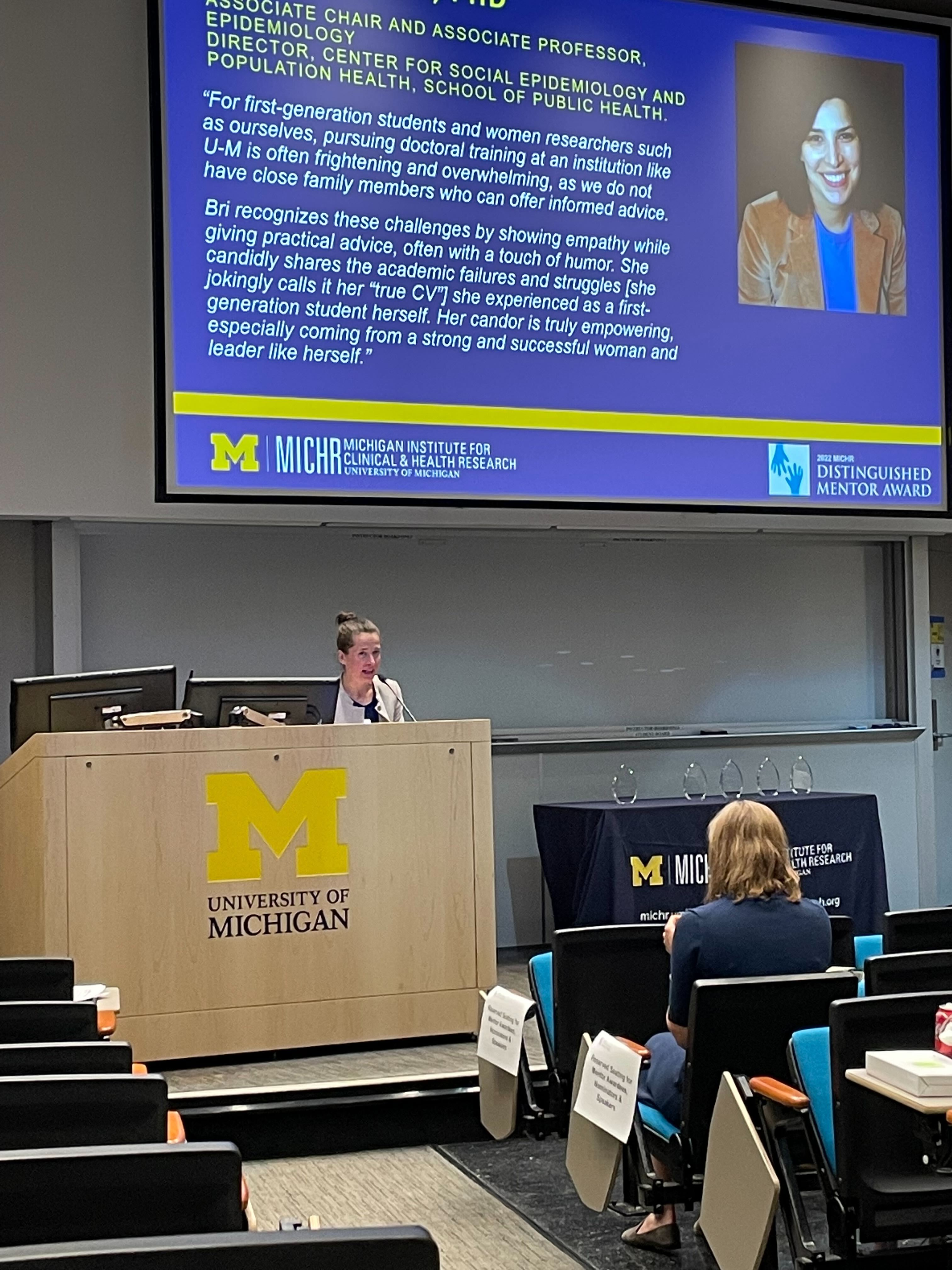 Dr. Mezuk awarded distinguished MICHR Mentor Award | GREMAP